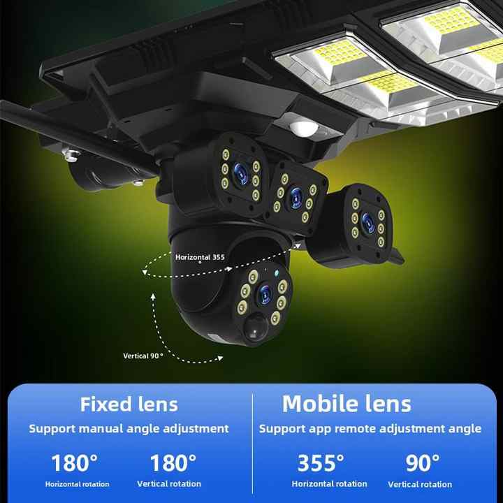 V380Pro 600W Integrated Solar Street Light 12MP HD 4G Sim Card PTZ AI ...