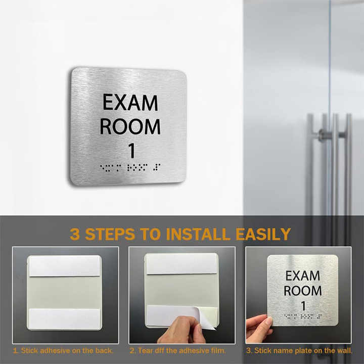 Braille Tactile Identification Signs for Exam Room 1-5 for School ...