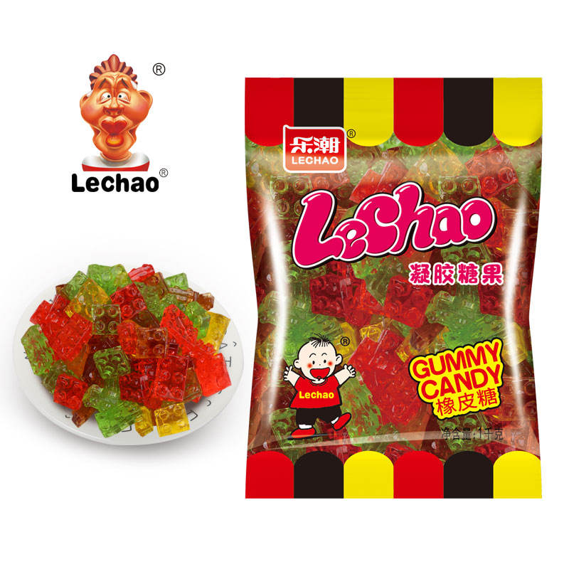 Halal Snacks 1kg Bag Pack Multicolor Building Block Shaped Soft Gummy ...