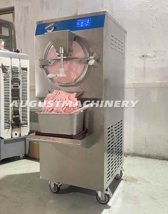 AUGUST Commercial Continuous Italian Hard Ice Cream Machine Batch Freezer Gelato Ice Cream ...