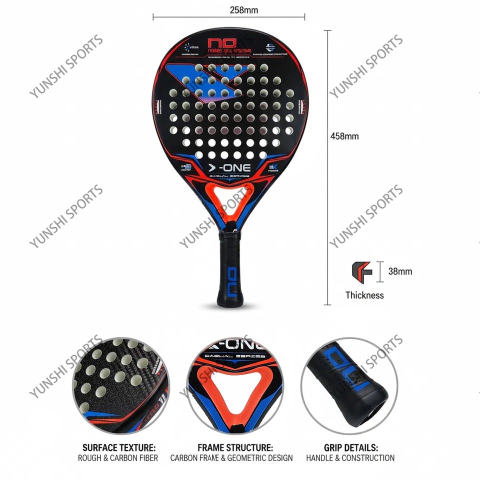 Spain Brand Advanced Padel Rackets Rough Texture Surface Robust Carbon ...