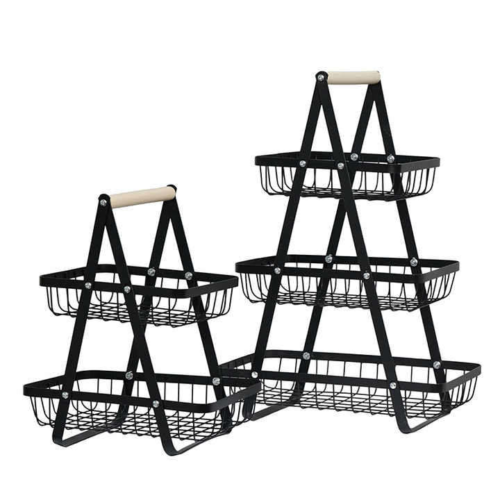 Household Kitchen 3-layer Storage Racks Empty Vegetables And Fruits ...