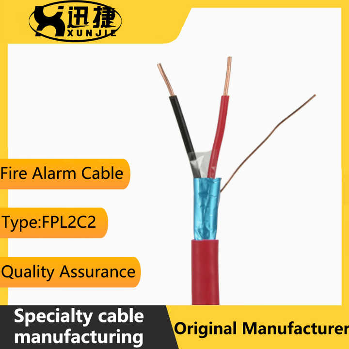 Shielded Fire Alarm Cable 2Core Red Solid Anti Fire Resistant Cable ...
