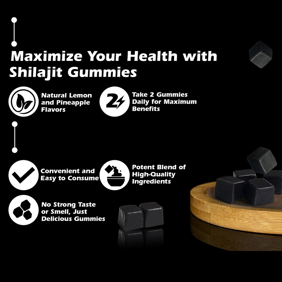 Himalayan Shilajit Humic Fulvic Acid Gummy Candy Organic Vegan Gummy ...