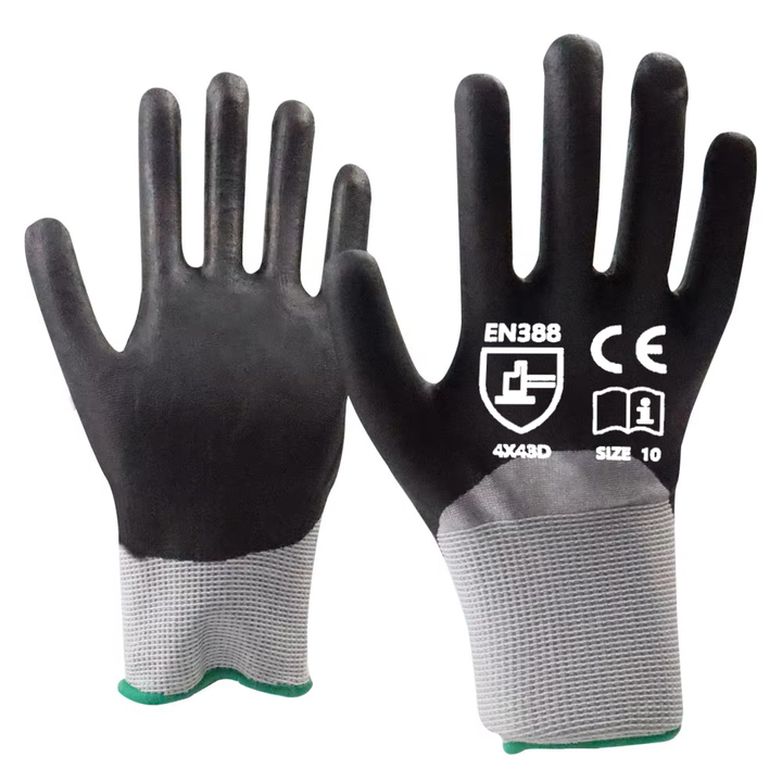 SONICE Quality Assured CE EN388 PU Coated Guantes Construction Hand ...