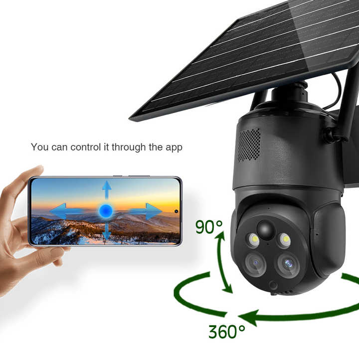 V380 Pro Solar-Powered 4G WiFi Surveillance CCTV Camera 400W LED Light ...