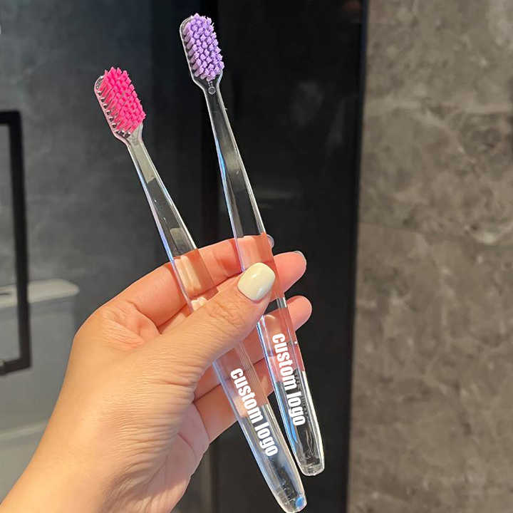 Wholesale OEM High Quality PS Transparent Handle Toothbrush