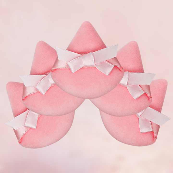 Bow Triangle Powder Puff Mini Makeup Sponge Loose Powder Puff Beauty ...