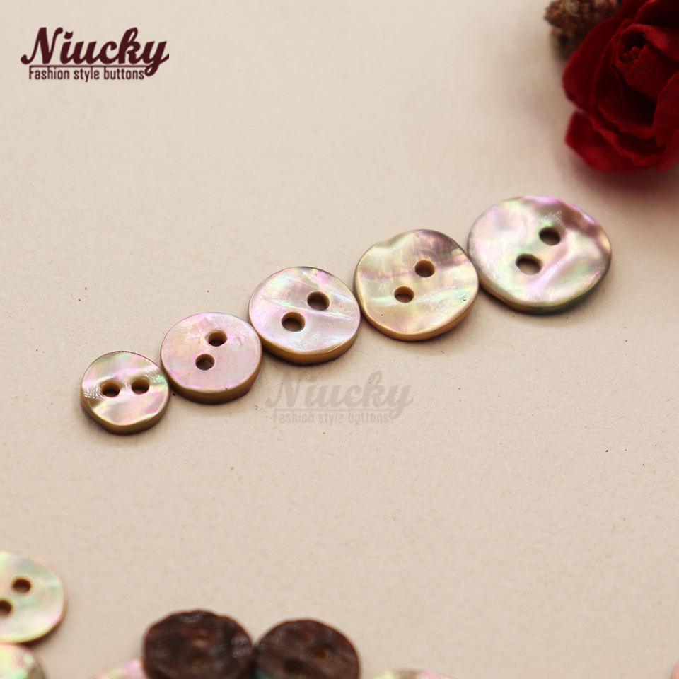 Spot Supply 2 Holes Golden Abalone Shell Buttons, 9mm to 15mm, High ...