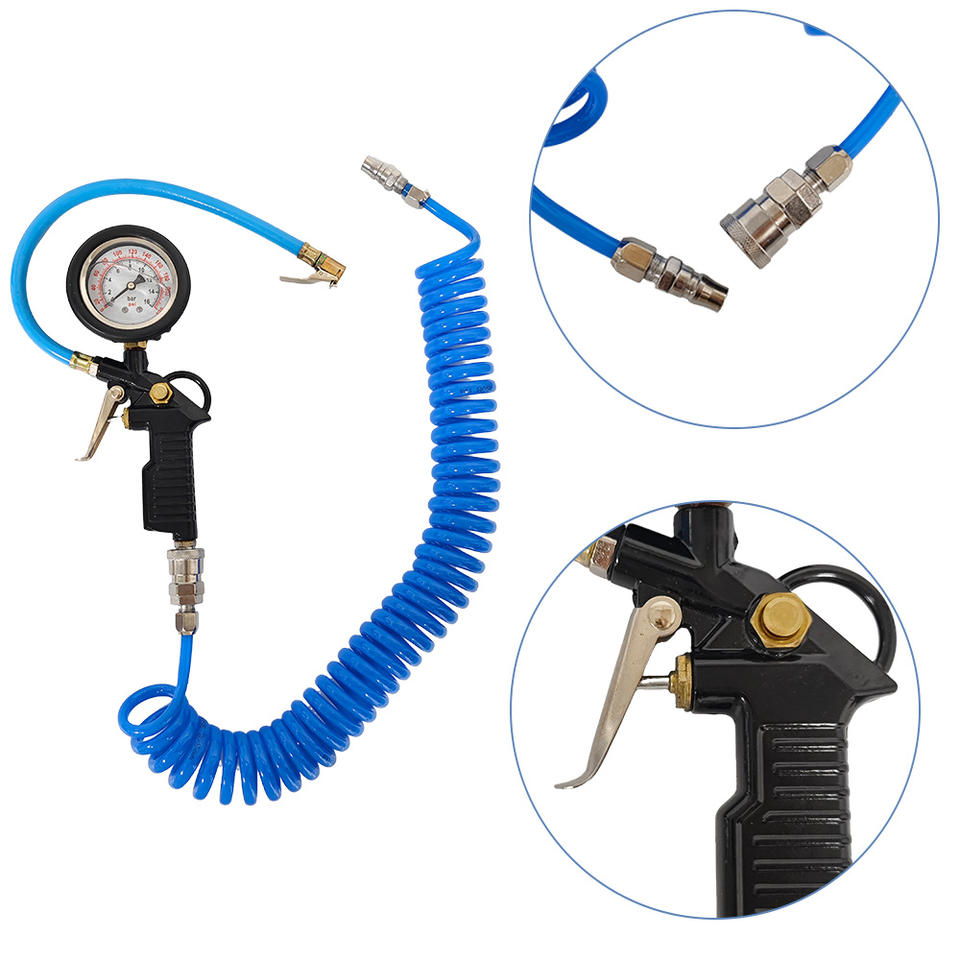 200 PSI Pneumatic Tire Control Valve with Gauge, Industrial Air Chuck ...