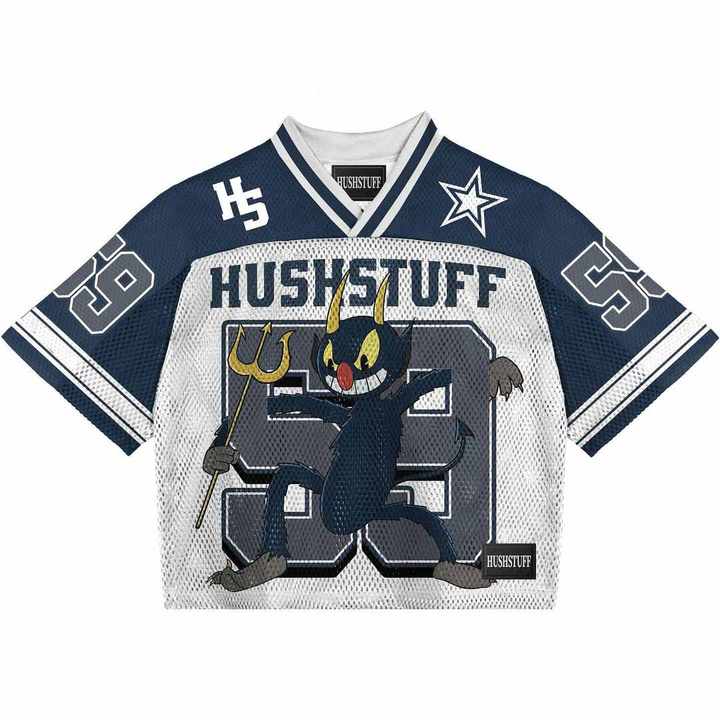 Custom Mesh Boxy Jersey Oversized Cropped Graphic T-shirt Soccer ...