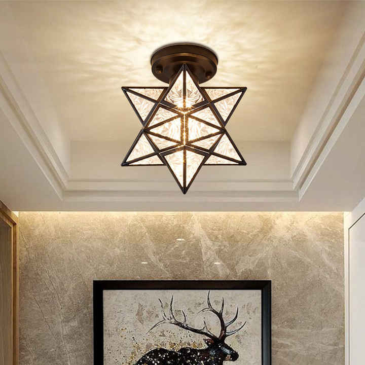 Nordic Modern Pentagram LED Ceiling Light 6000K Indoor Living Room ...