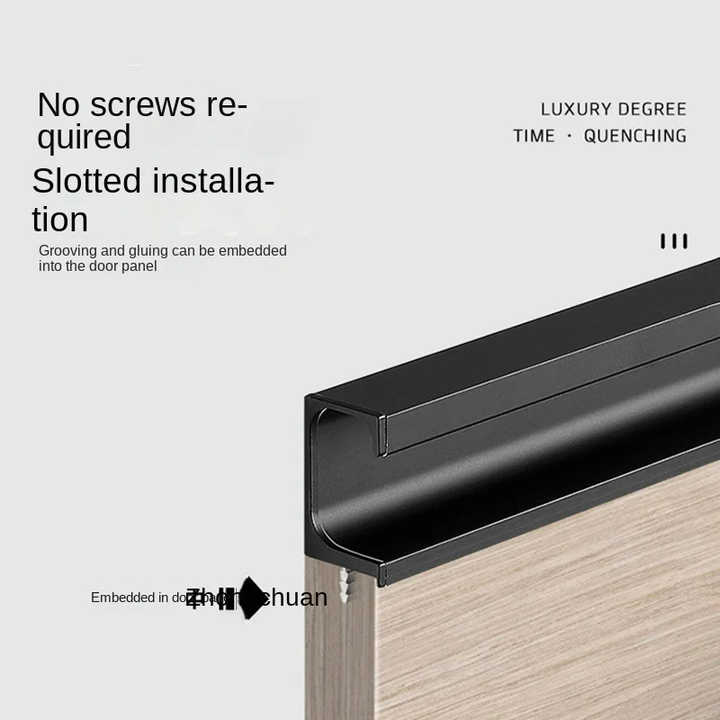 Aluminum Alloy Slot G-Shaped Kitchen Cabinet Handles