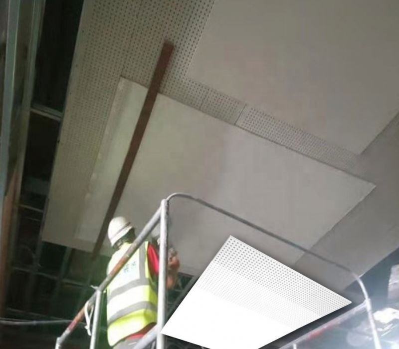 Square Perforated Monolithic Gypsumd Board Ceiling Seamless Acoustical ...