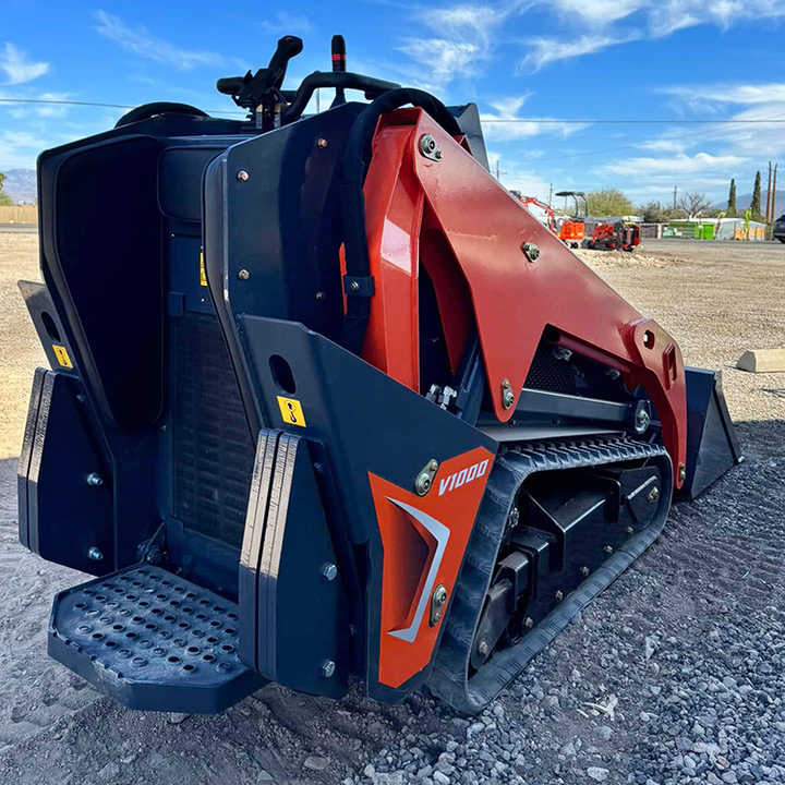 Derette V1000 Mini Skid Steer Loader Compact Track Loader Walk Behind ...