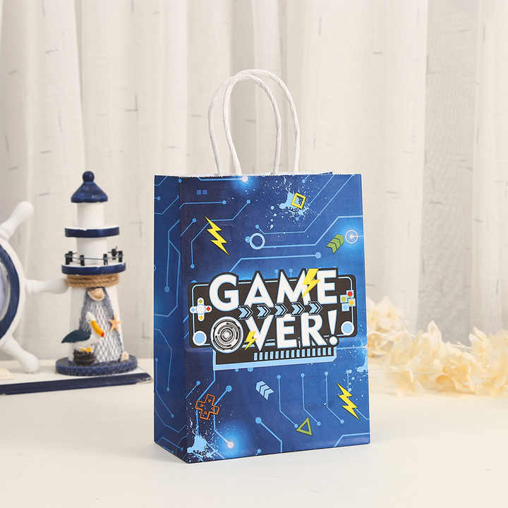 Shopping Takeout Printed Paper Bag Game Gift Kraft Paper Tote Bag Party ...