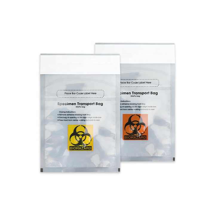 95kPa Leakproof Biohazard Specimen Bag Flat Pouch PE Plastic for ...