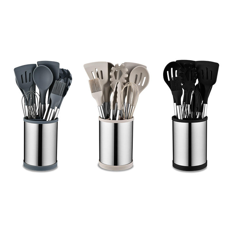 12-Piece Silicone Kitchen Utensil Set with Cooking Spatula Shovel Non ...