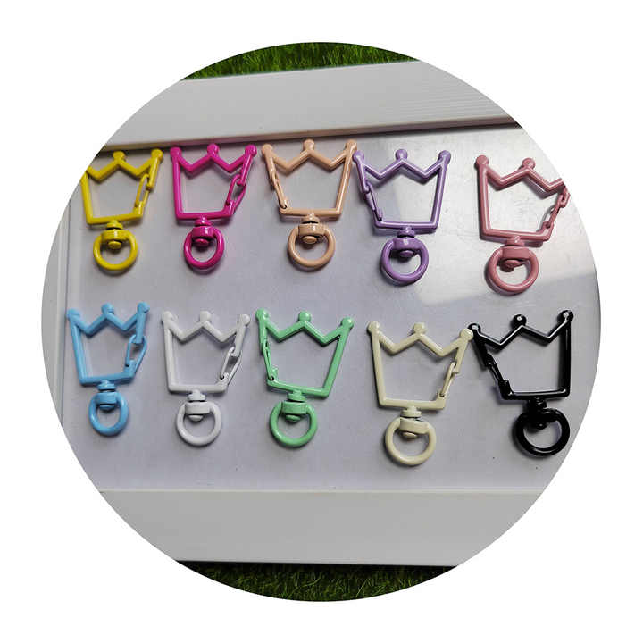 Cute Crown Shaped Keychain Hooks - Perfect for Jewelry Making