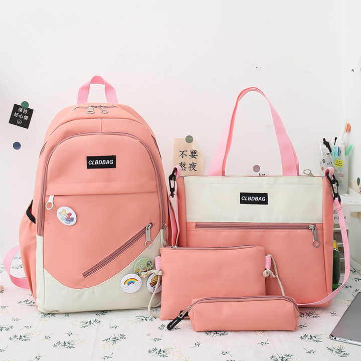 Schoolbag female high school students bags tide backpack large capacity ...