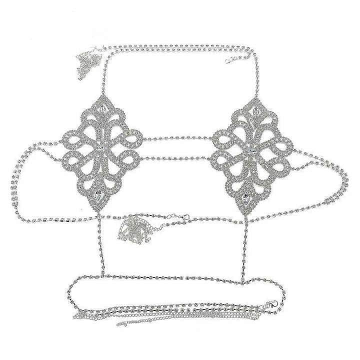 Luxury Sexy Thong Crystal Hollow Bra Set Fashion Body Chain with ...