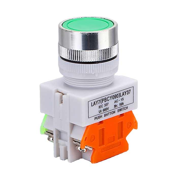 22mm Green Round Head Plastic Push Button Switch 1NO1NC With Plastic ...