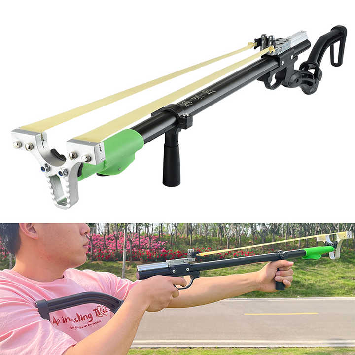 Red/green Laser Shooting Long Rod Foldable Slingshot Set