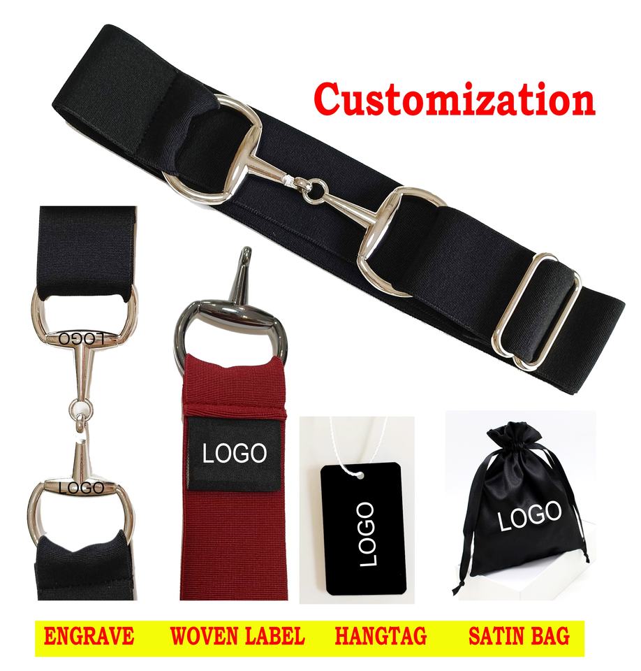 Equestrian Belt with Snaffle Bit Buckle - Free Engrave