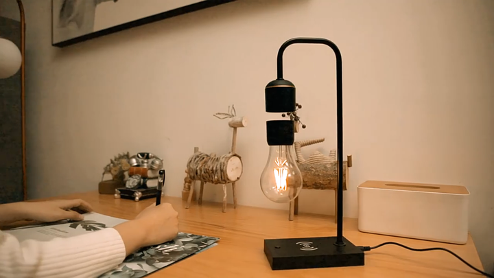 Magnetic Levitating Floating Wireless LED Light Bulb - Modern Desk Lamp ...