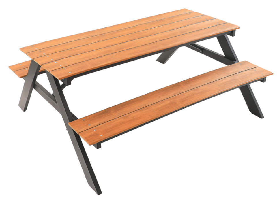 Outdoor Mountain-Shaped Park Bench WPC Park Chair Public Aluminum Table ...