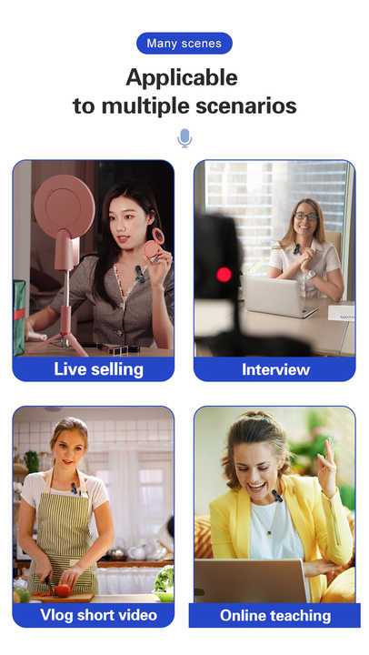 Micrófono Inalámbrico de Solapa K8 K9, Micrófono Lavalier, Entrevista K9, Micrófono Dual para ...