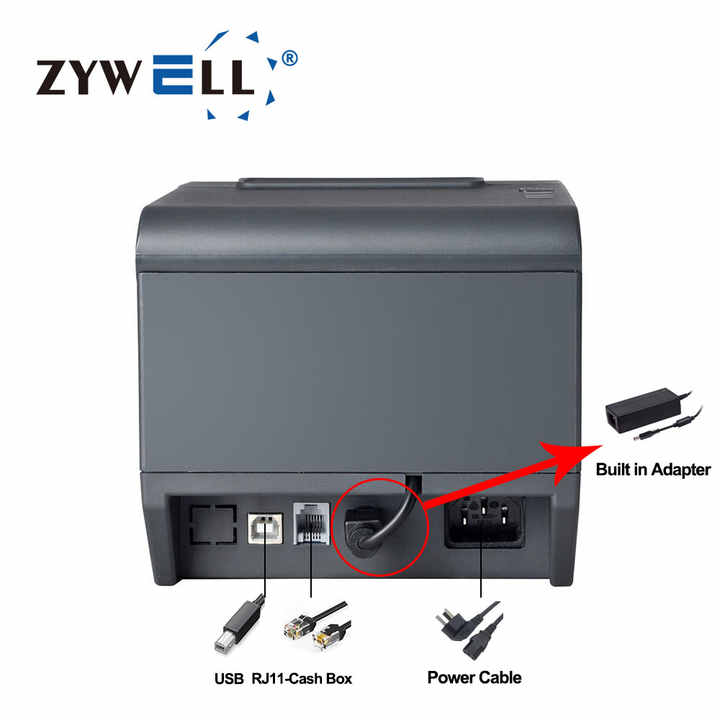 80mm Auto Cut Thermal Receipt Ticket Printer - ZYWELL ZY808