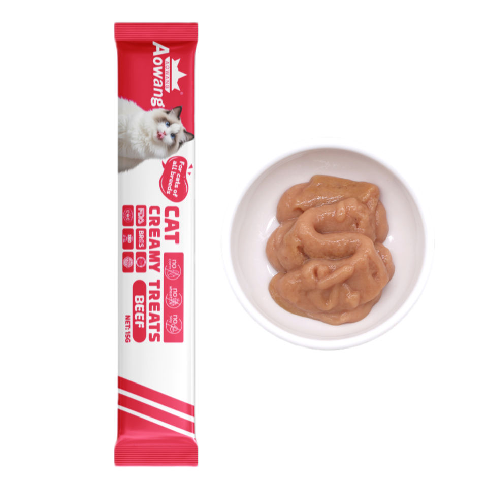 Aowang Cat Creamy Treats - 15g Puree Wet Food, 50pcs/bag