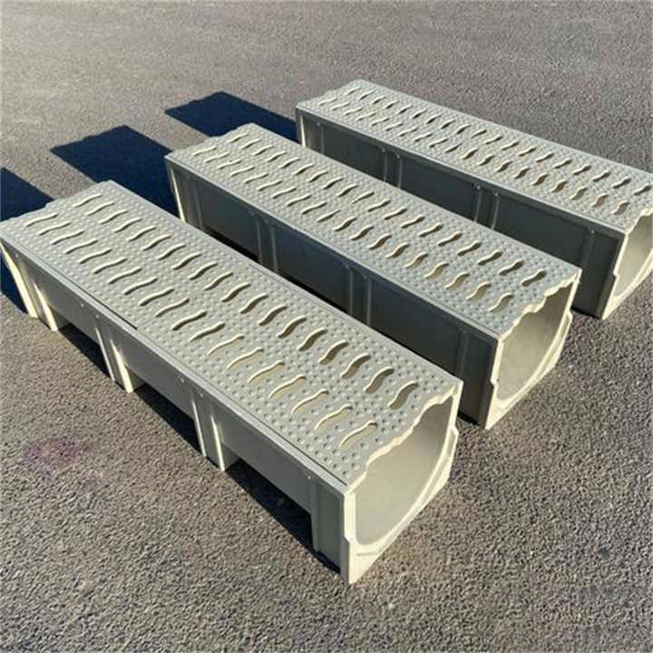 Outdoor Linear Storm Drainage System Roadway Precast Linear Drainage ...