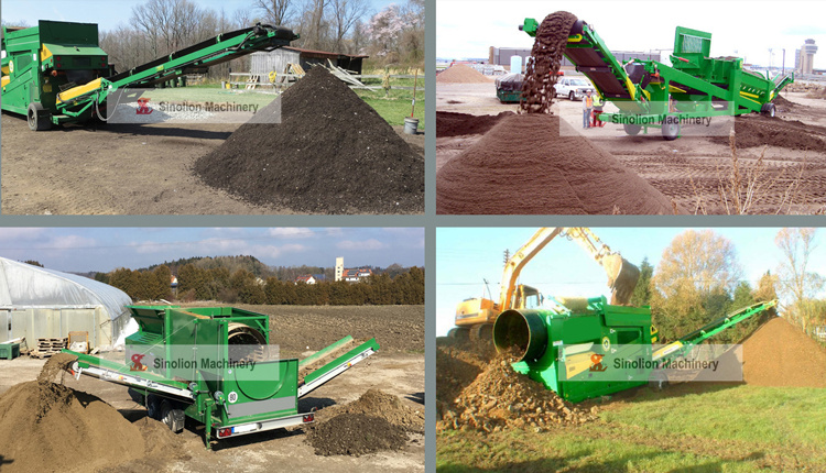 Top soil sieving machine for sawdust sawdust waste Mobile compost drum ...