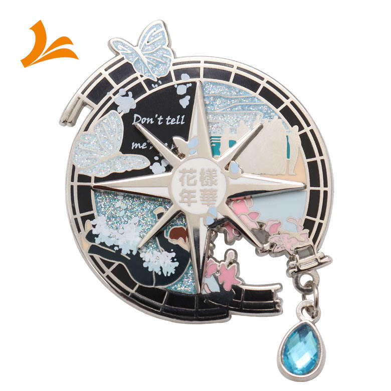 Celestial Zodiac Compass Lapel Pin Customizable Bulk Brooch Rose Gold ...