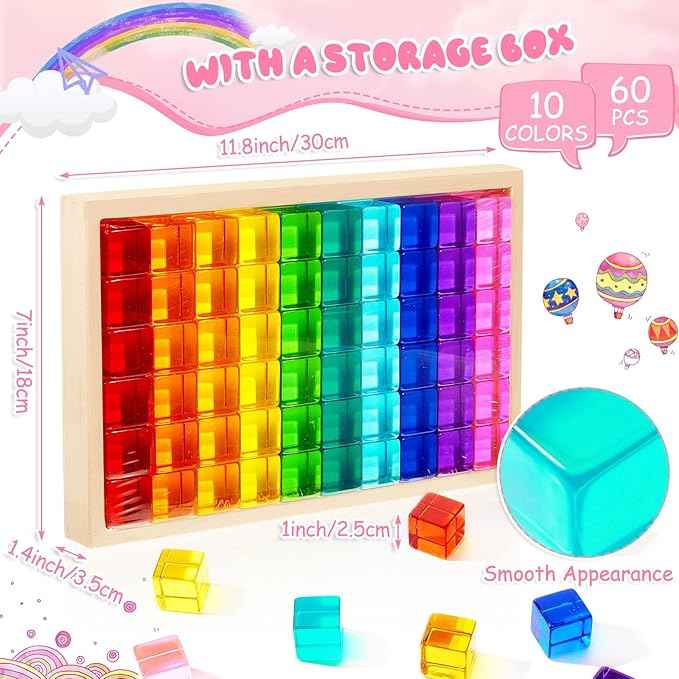 Wholesale Montessori Blocks Educational Toys Acrylic Block Clear Cubes ...