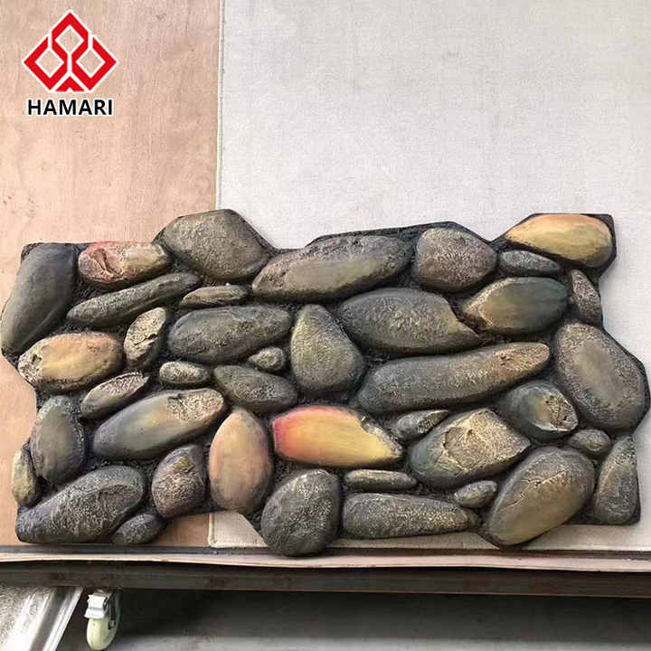 Peel Panel Polyurethane Pu Pebble Stone for Exterior Decoration Garden ...