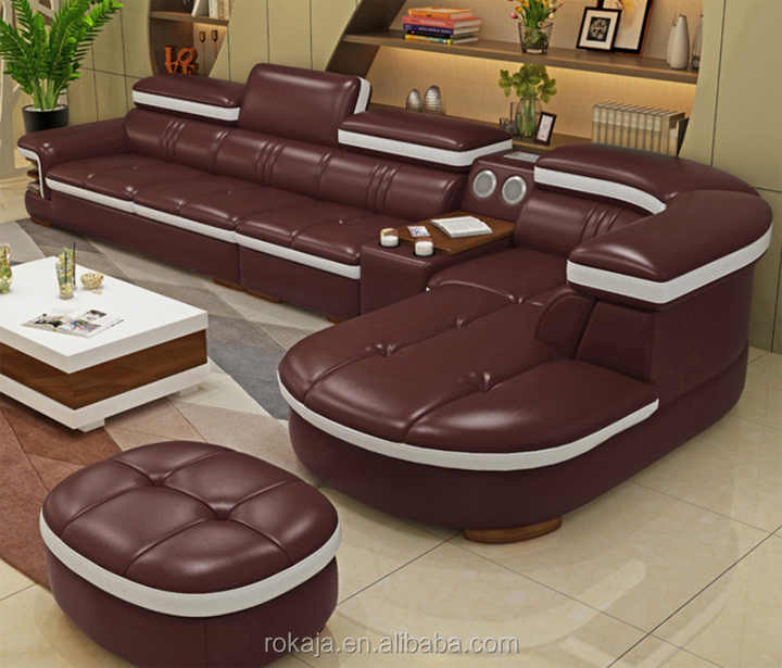 Luxury Living Room Sofa - ROKAJA Multifunction Leather Couch