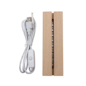 LED Light Bases for Acrylic - Wooden USB Dimmable