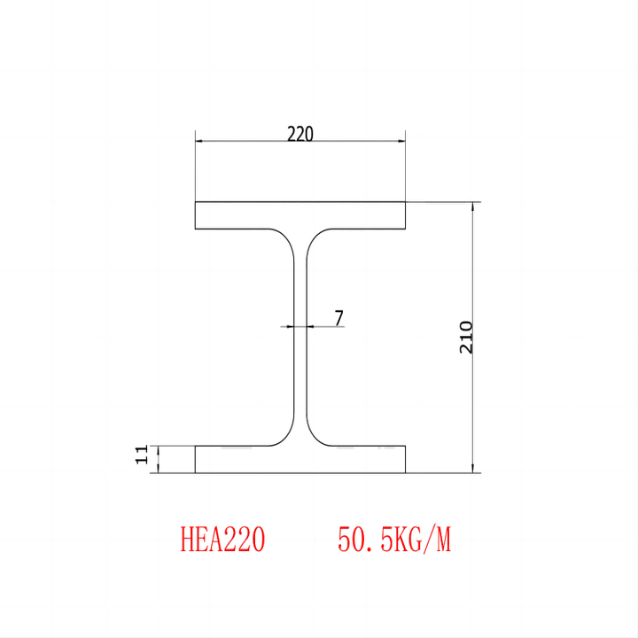 H-shaped steel EN10025 specification HE220A 210x220x7x11 S235JR /S355JR ...