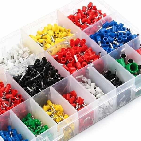 800PCS B-Type Boxed VE Copper Wire Terminals Tubular Insulated ...