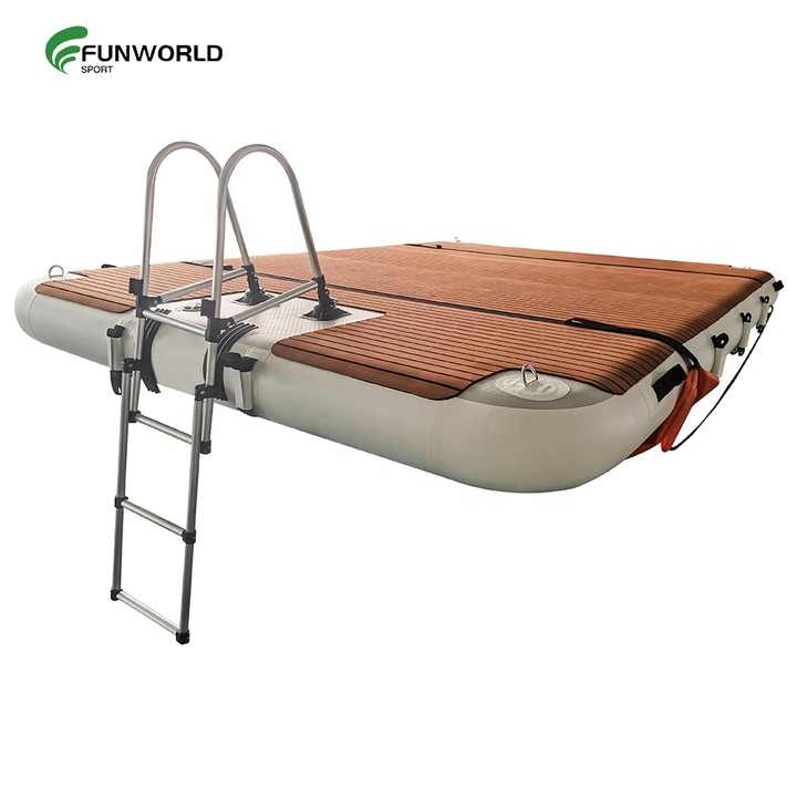 Jet Ski Teak Inflatable Yacht Island - Fun Floating Dock