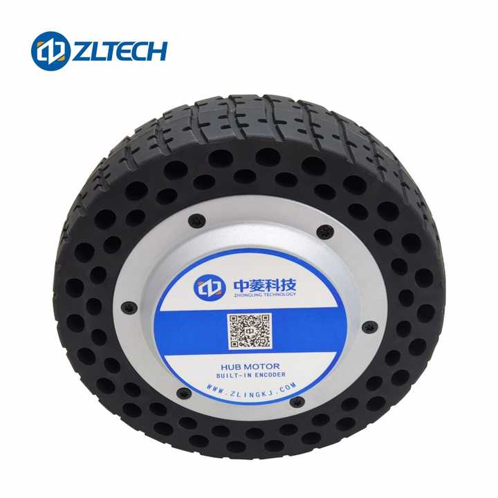 ZLTECH New Rubber Flat Tire IP65 8inch 24V 6N.m 350W 6A Built-in 4096 ...
