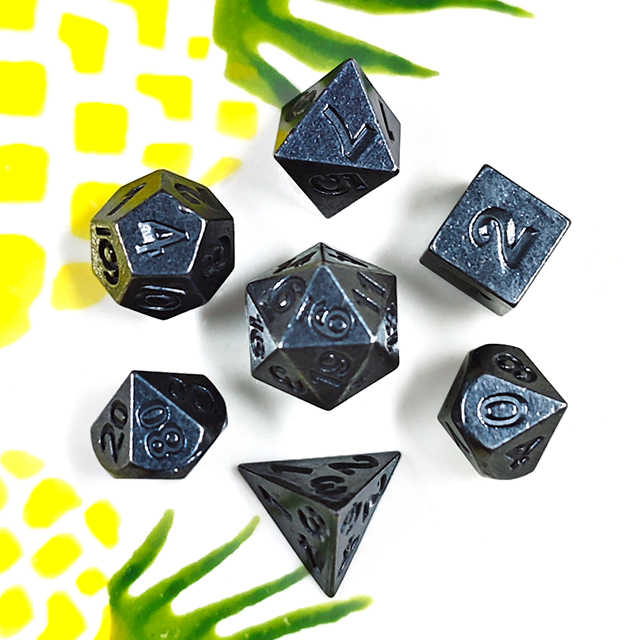Factory 7-Piece Polyhedral Mini 6mm DND Metal Dice Set D20 & Round ...