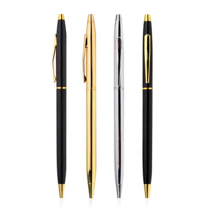 Promote High Quality Rose Gold Slim Metal Ballpoint Pen