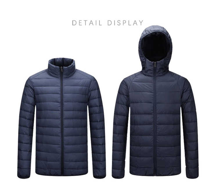 Men Winter Puffer Jacket Duck Down Jackets Casual Portable Winter Coat ...