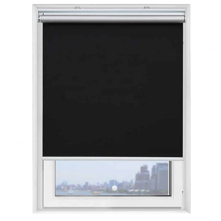 Henglics 100% Blackout Plain Pull Cord Spring Control Roller Shades ...