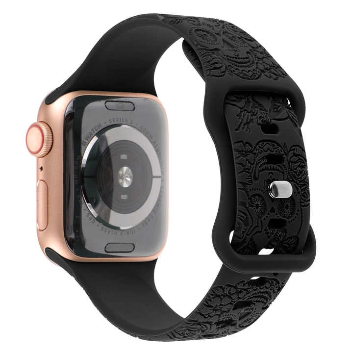 Embossed Laser Carved Embossed Skull Butterfly Buckle Silicone ...