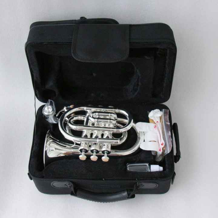 Bb Key Silver Plated Pocket Trumpet Good Quality Trumpet Pocket for ...